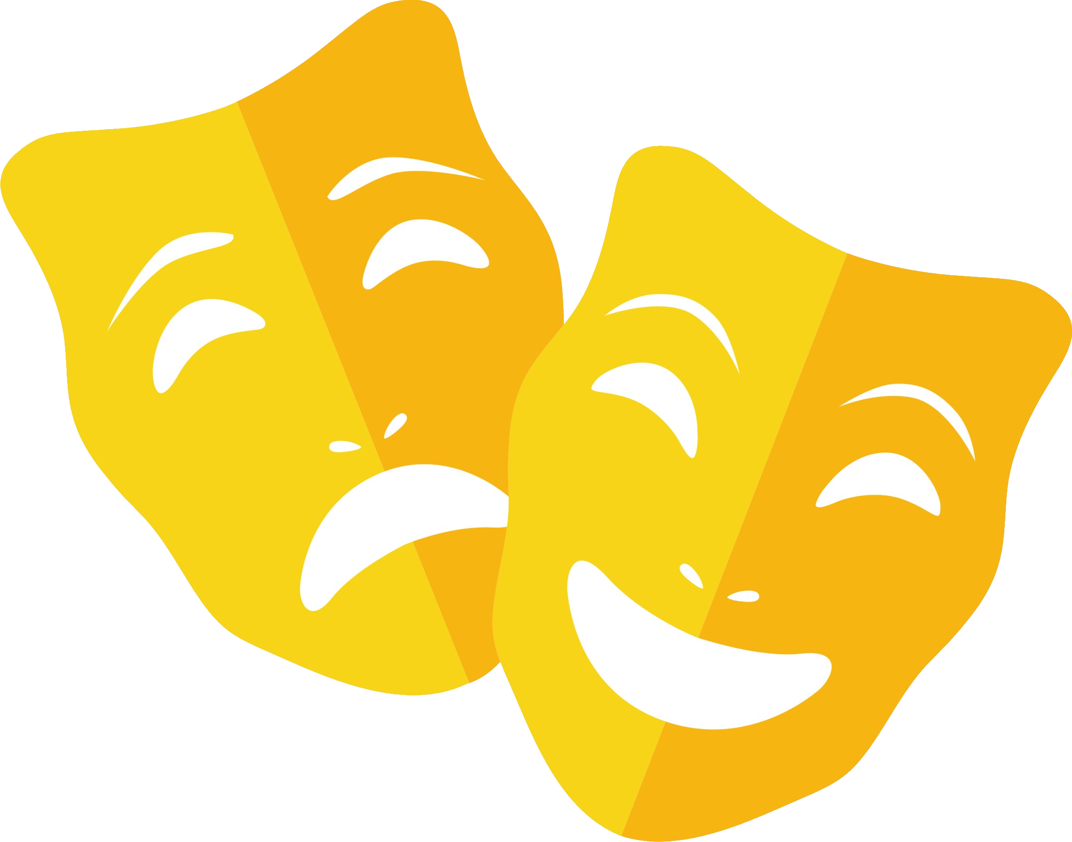 Download Transparent Acting Clipart - Yellow Theatre Masks Transparent ...