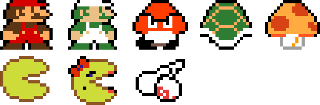 Download Retro 8 Bit Characters - ClipartKey