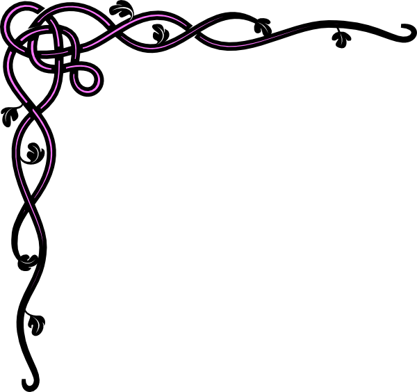 Download Black & Pink Vine Border Clip Art - Background Corner Design ...