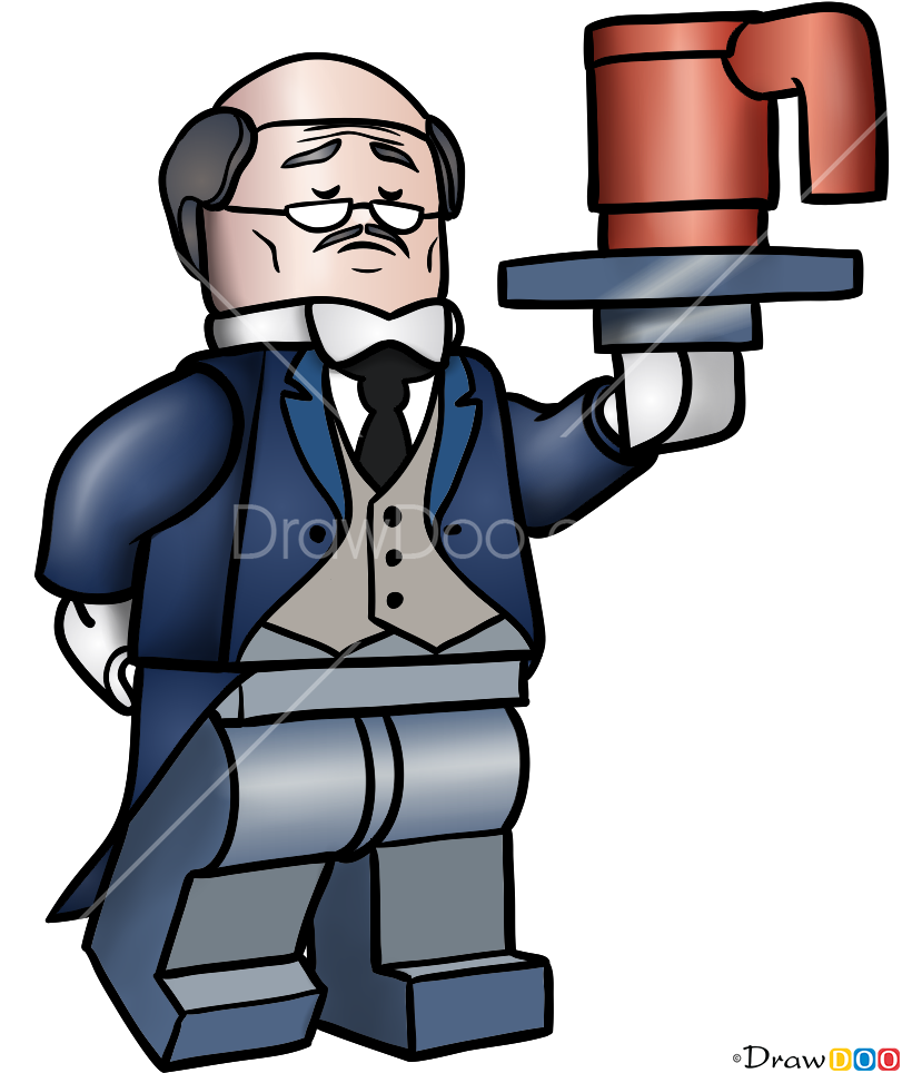 Download Draw Lego Alfred Clipart , Png Download - Alfred Legobatman ...