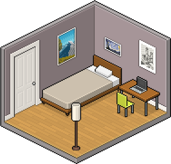 Download Transparent Empty Room Clipart - Isometric Pixel Art Room ...