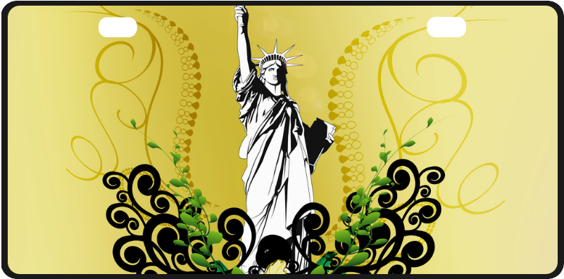Download Statue Of Liberty License Plate - Urban Background - ClipartKey