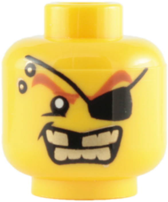 Download Buy Lego Minifigure Head With Eye Patch And Gold Teeth - Lego ...