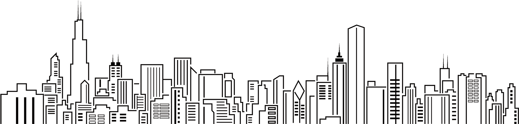 Download Chicago Transparent Line - White Chicago Skyline Transparent ...
