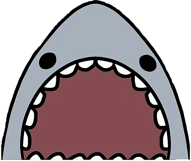 Download #shark #bite #mouth #freetoedit - Cartoon Shark Stickers ...