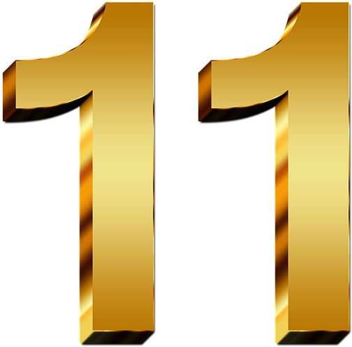 Download Number 11 Gold Png - ClipartKey