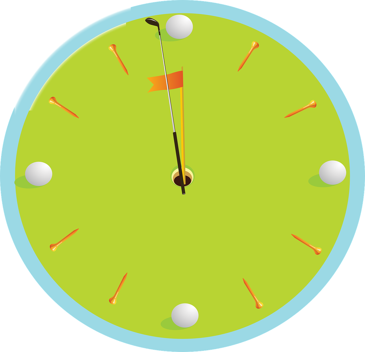 Download Clock, Face, Dial, Golf, Ball, Tee, Putter, Time, Hour ...