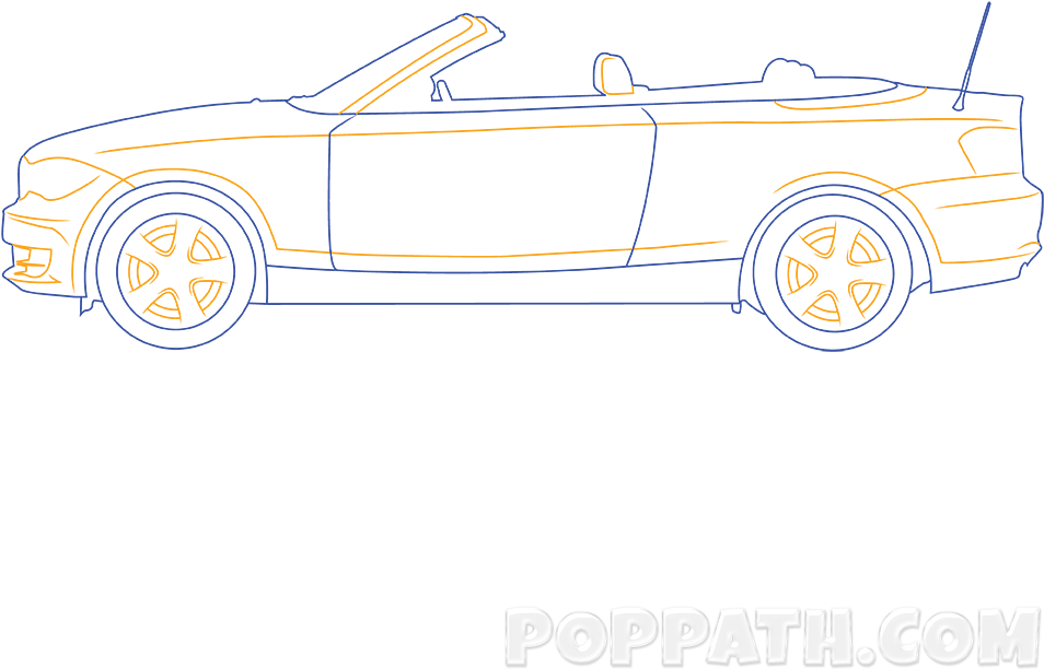 Download How To Draw A Convertible Pop Path - Convertible - ClipartKey