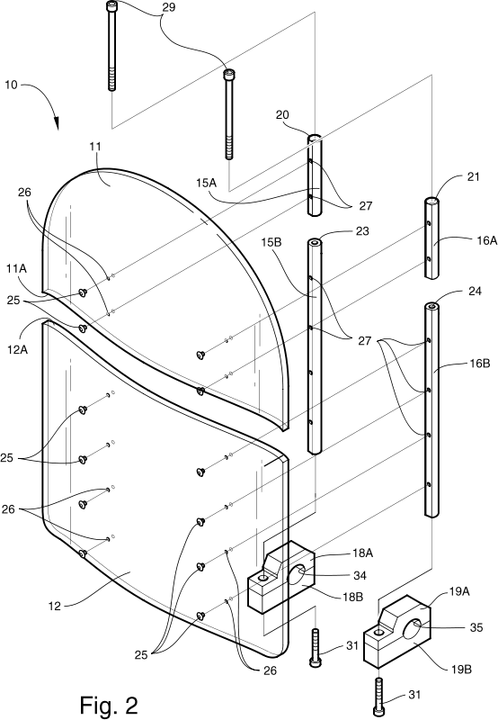 Download Motorcycle Windshield Exploded View - Technical Drawing ...