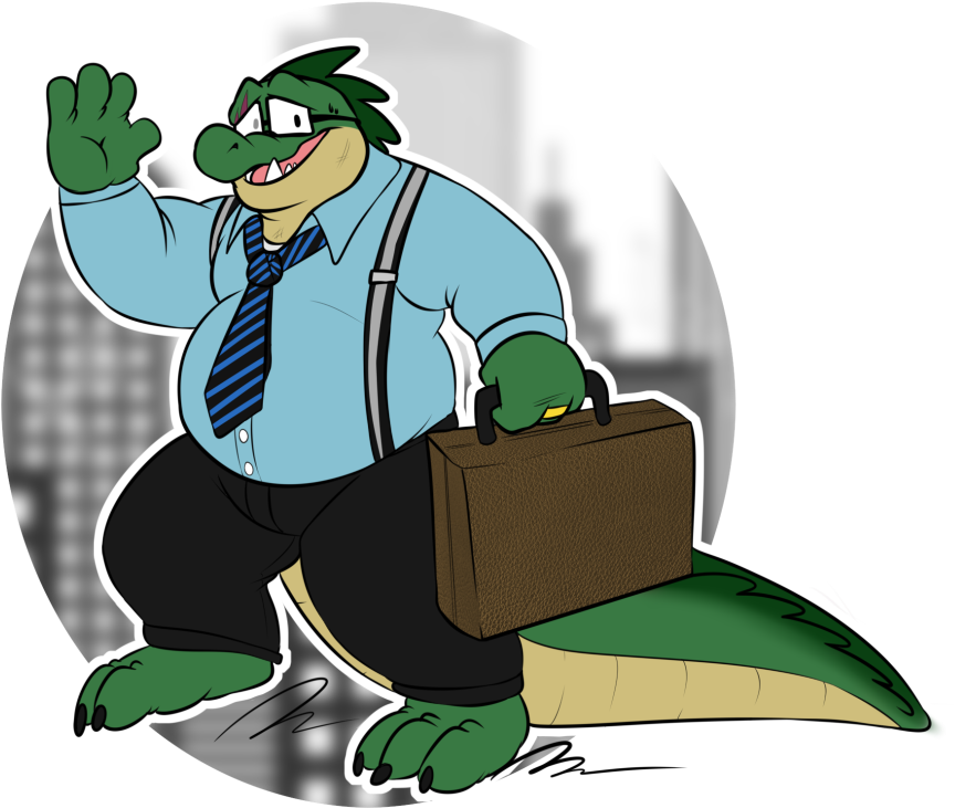 Download Hard Working Gator At Work - Cartoon - ClipartKey