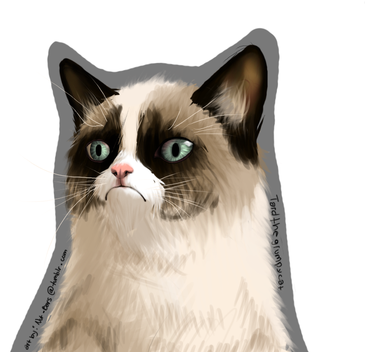 Download Grumpy Cat Face Art Png , Png Download - Grumpy Cat Art Png ...
