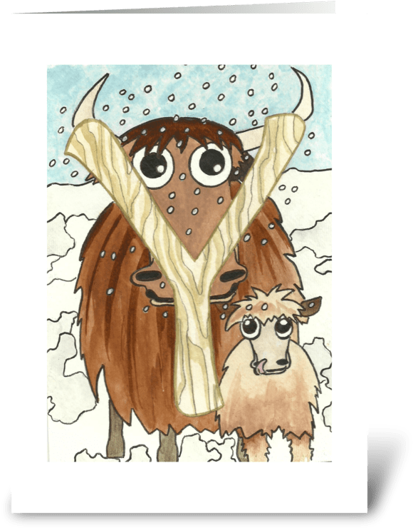Download Y For Yak Greeting Card - Cartoon - ClipartKey