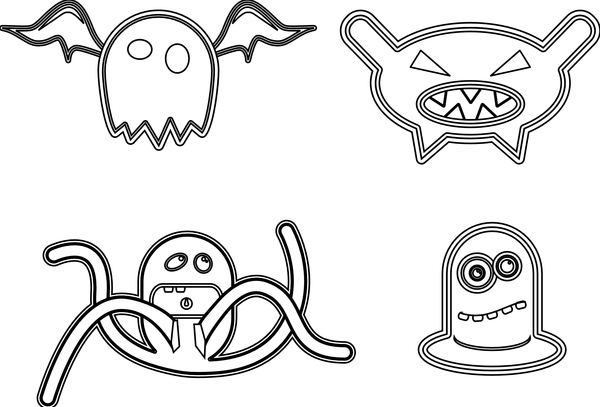 Download Monster Cartoon Png White - ClipartKey