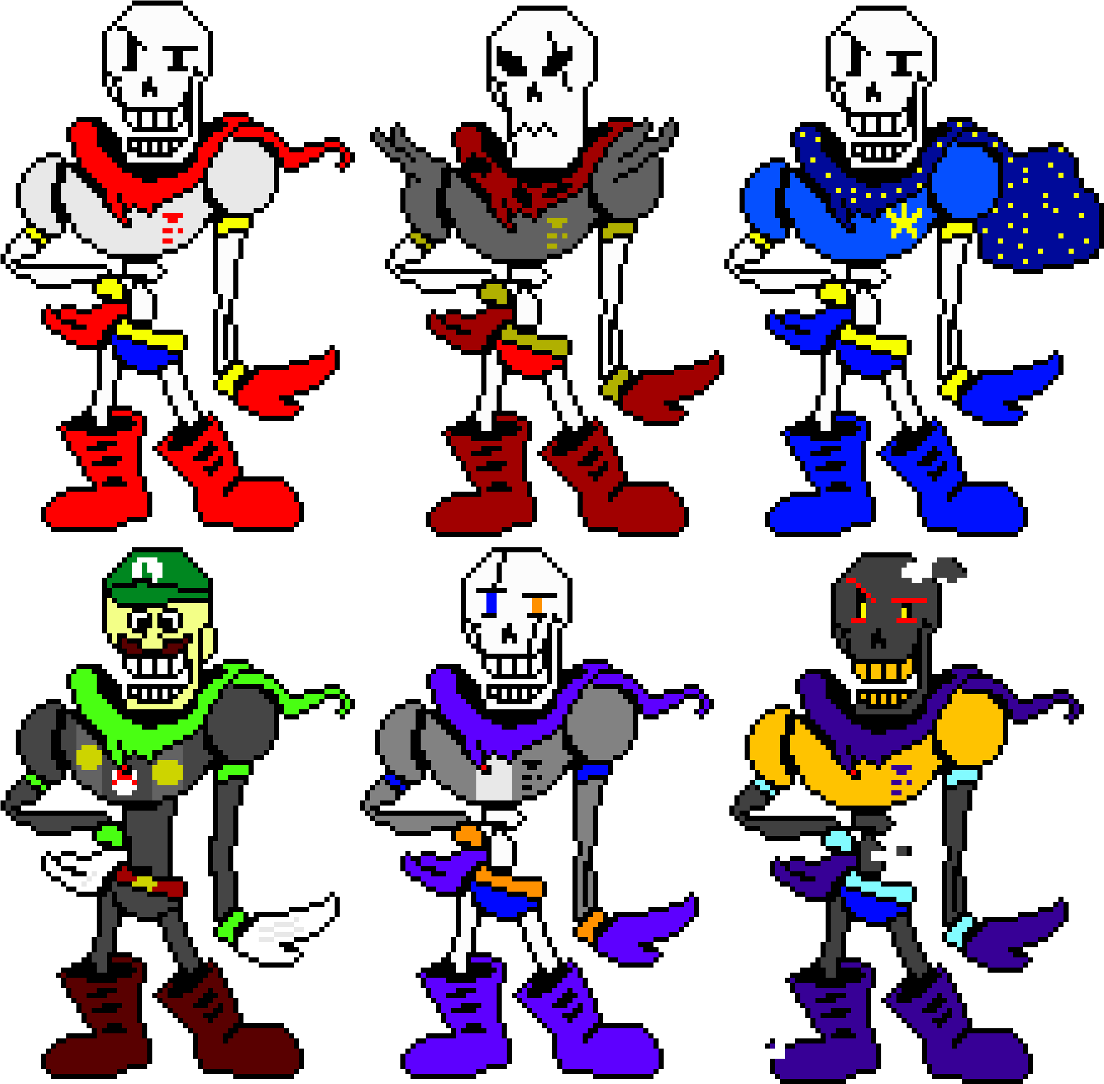 Download Undertale Papyrus Pixel Art Grid - ClipartKey