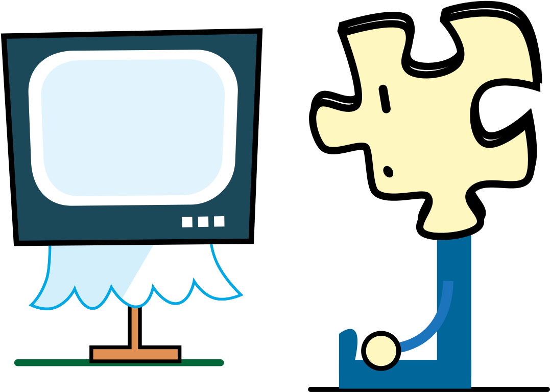 Download Puzzly Watching Tv - Creative Commons Image Computer - ClipartKey