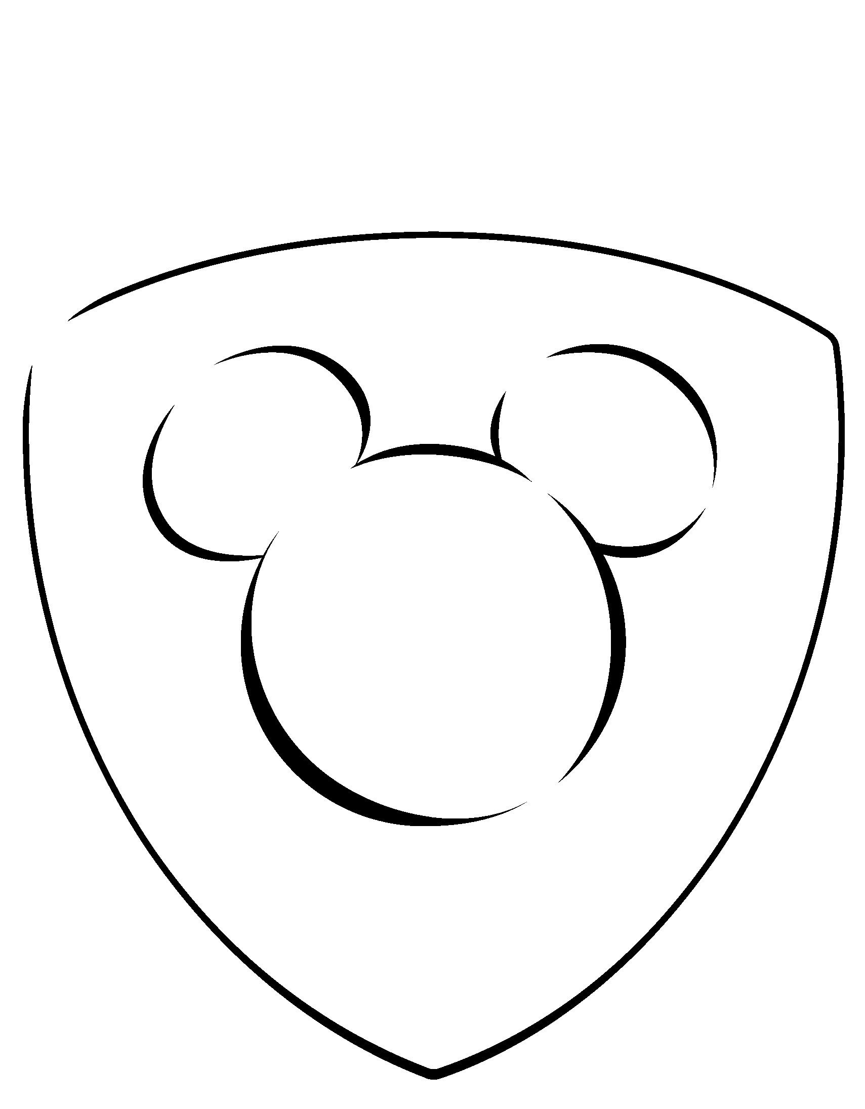 Download Mickey Mouse Logo Black And White - Line Art - ClipartKey