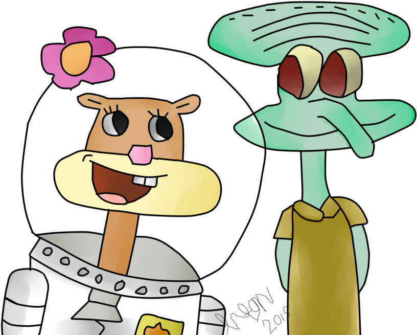 Download Spongebob Clipart Bacteria - Sandy Cheeks And Squidward ...