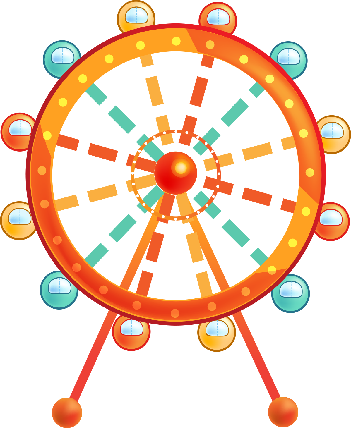 Download Clip Art Wheel Clip Art Transprent - Clipart Cartoon Ferris ...