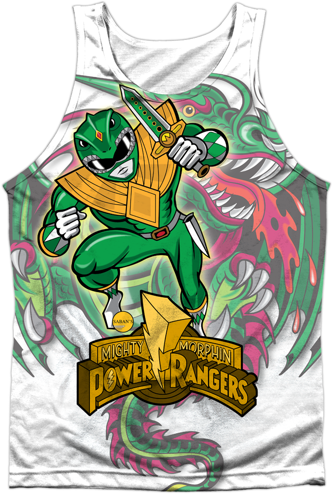 Download Dragonzord Mighty Morphin Power Rangers Tank Top - Green Power ...