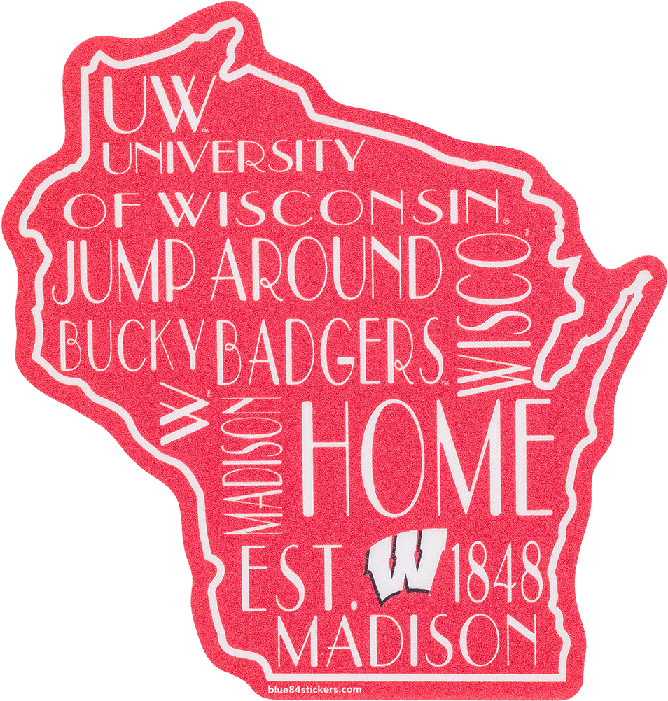 Download Cover Image For Blue 84 Wisconsin Outline Decal - ClipartKey