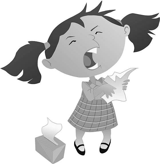 Download Vomiting And Diarrhea - Girl Sneezing Clipart - ClipartKey