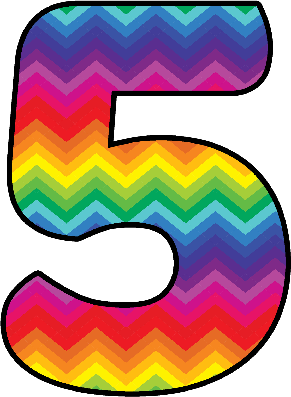 Download Rainbow Number 5 Clipart - ClipartKey
