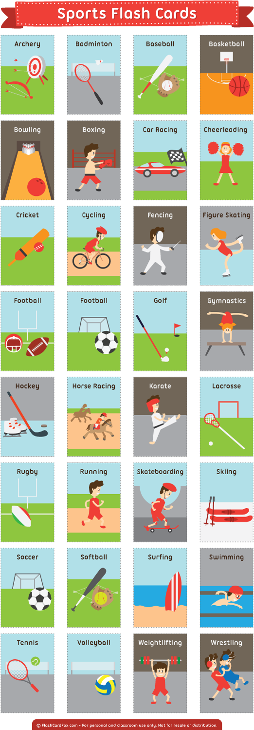 Download Transparent Flashcards Clipart - Printable Sports Flashcards ...