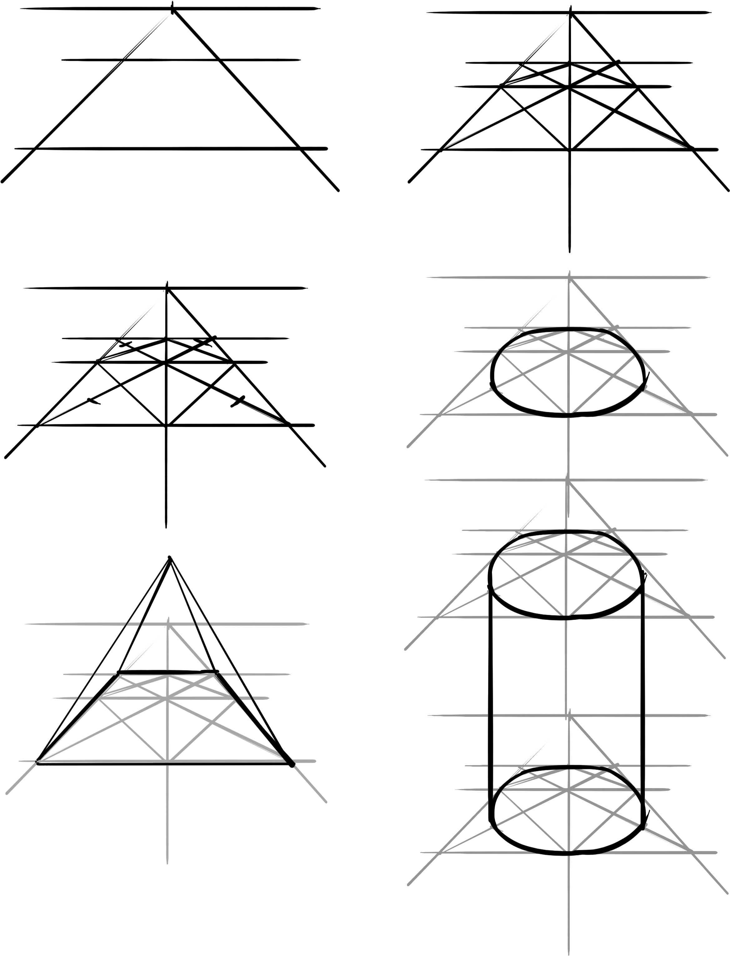 Download Drawing Cylinder Perspective - Volumes In Perspective - ClipartKey