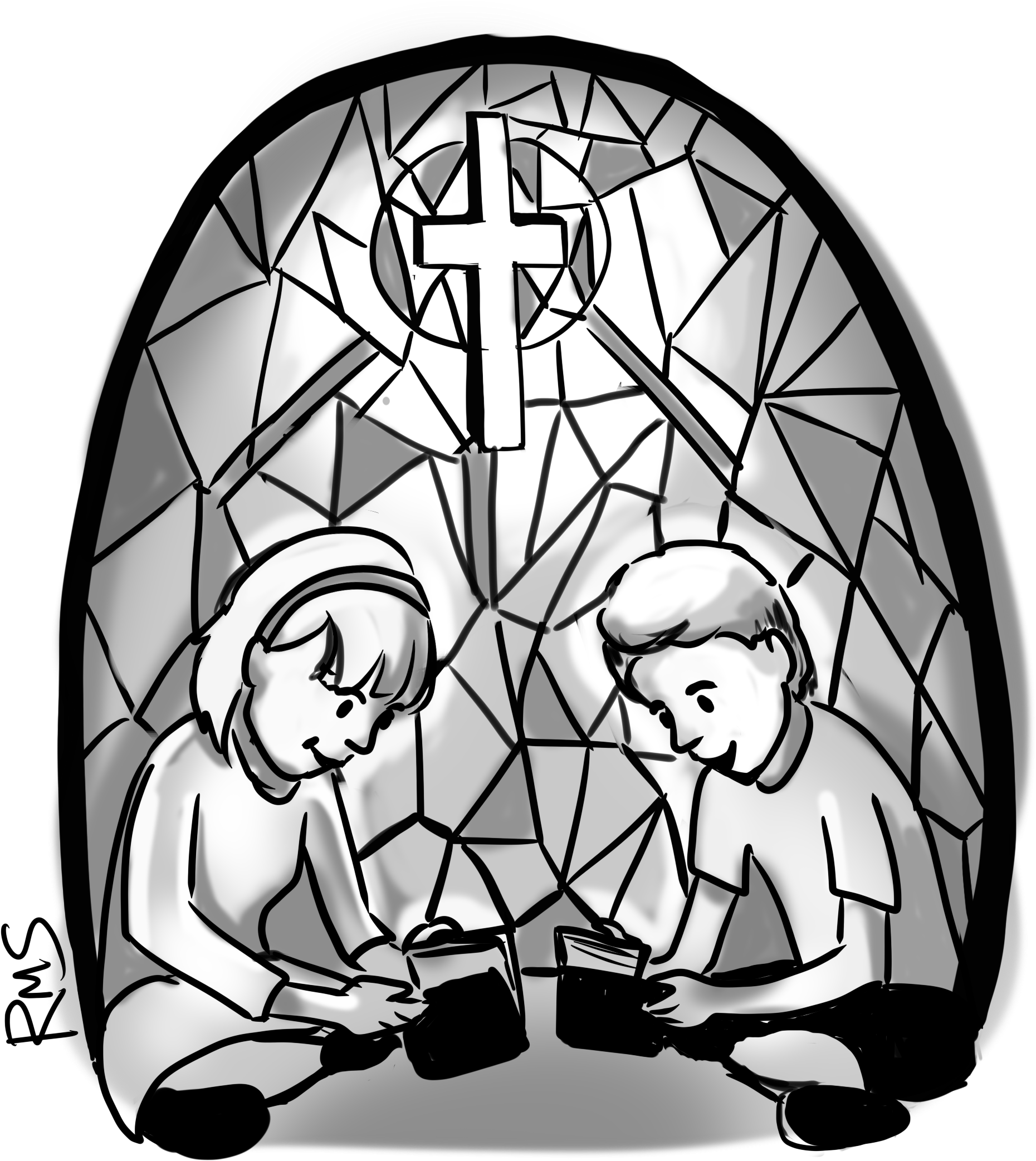 Download Catholic Drawing Stained Glass - Stained Glass - ClipartKey