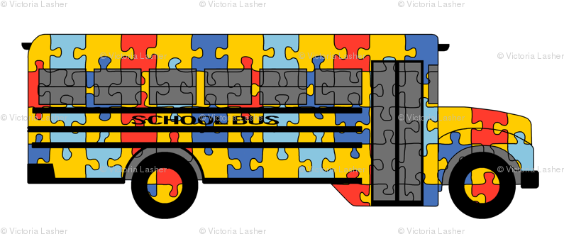 Download Autism Awareness School Bus - ClipartKey