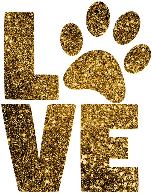 Download Paws Clipart Ucla - Love Paw Print Gold - ClipartKey