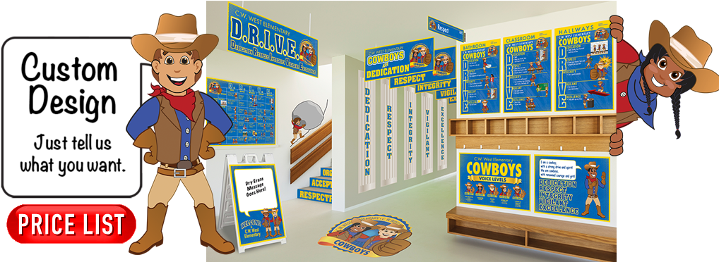 Download Pbis Posters Cowboy Mascot Wrangler Logo - Falcon Classroom ...