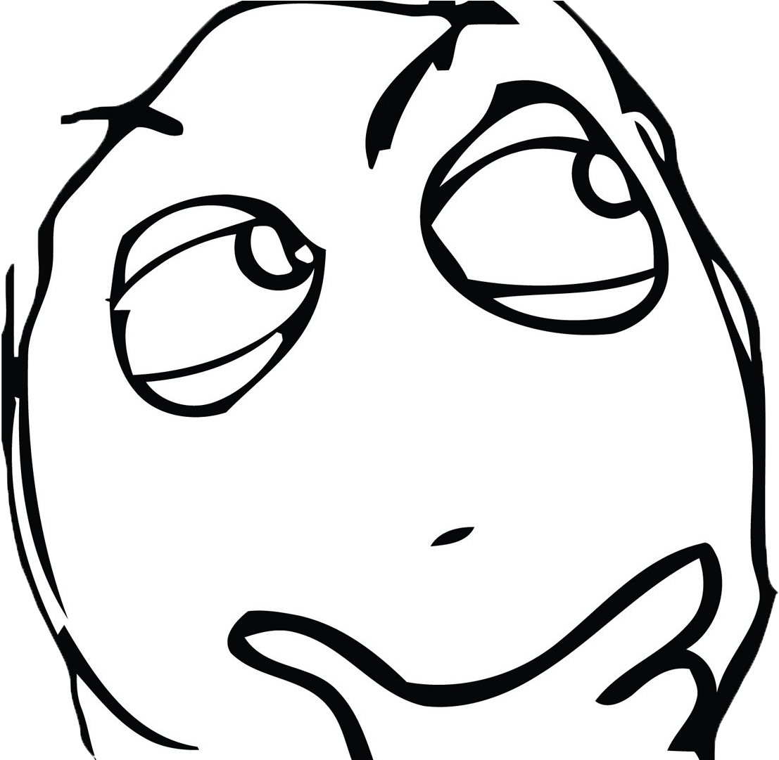 Download Troll Face Thinking - Thinking Meme Face Png - ClipartKey