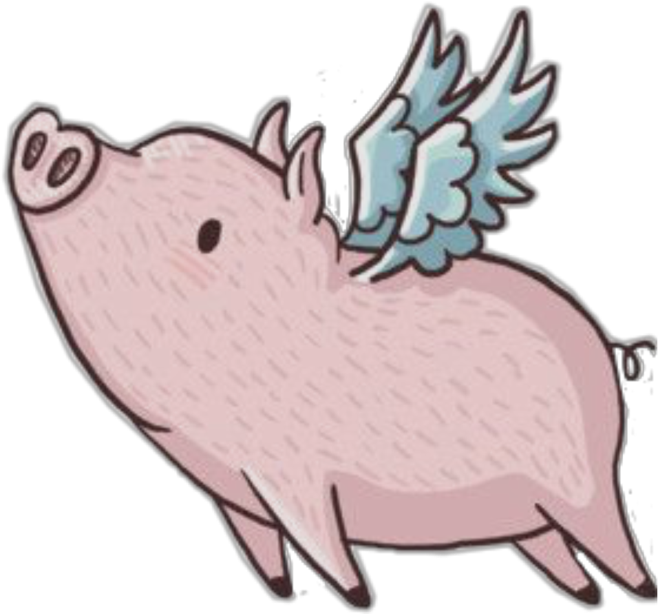 Download #pig #flying #freetoedit - Pig With Wings Clipart - ClipartKey