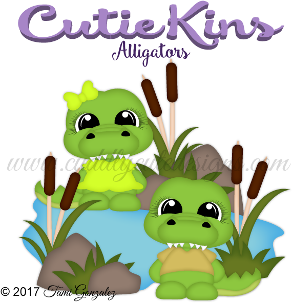 Download Cutiekins-alligators - Drawing - ClipartKey