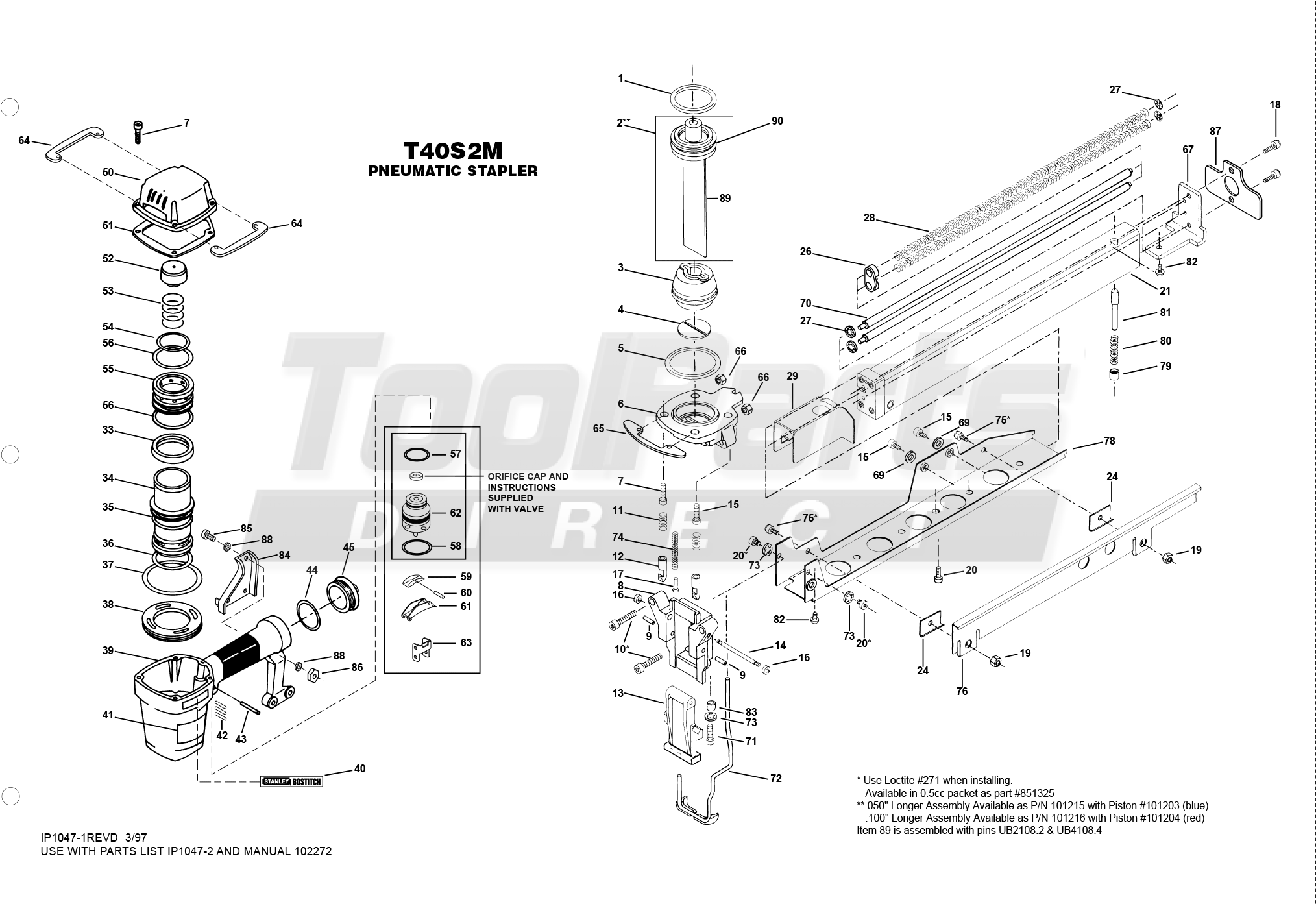 Download Stapler Drawing Assembly - Bostitch T50 Air Stapler Diagrams ...