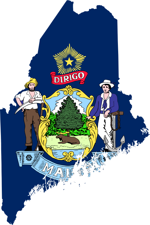 Download Flag-map Of Maine - Maine Us State Flag - ClipartKey