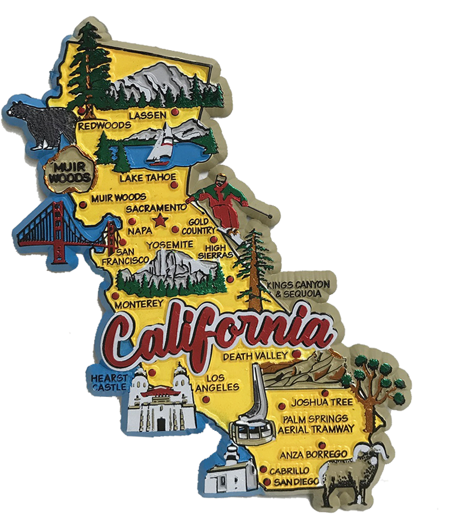 Download Souvenir Magnet California State Map - California State Map ...