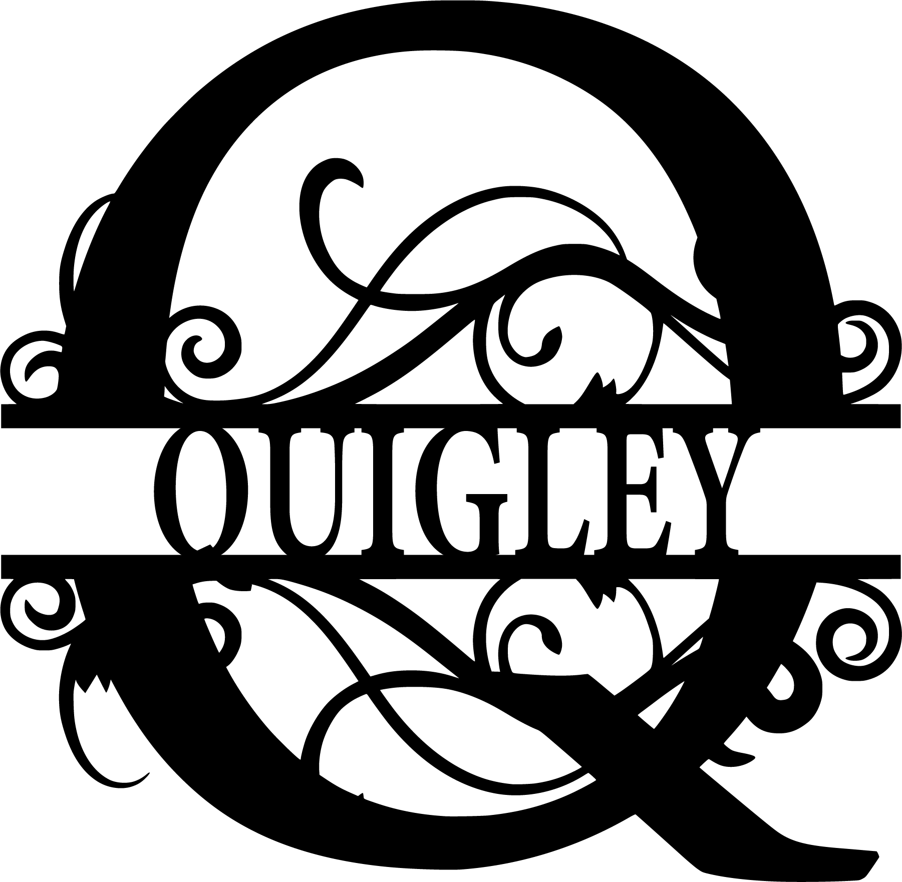 Download Monogram Split Letter Q - ClipartKey