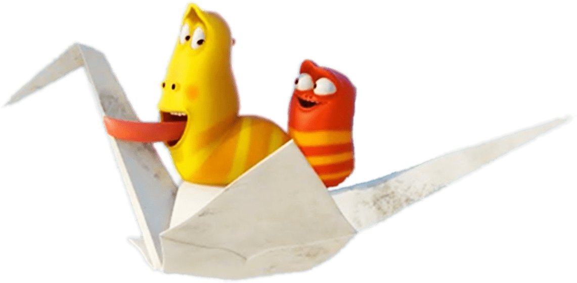 Download Larva Red And Yellow On Paper Plane - Origami - ClipartKey