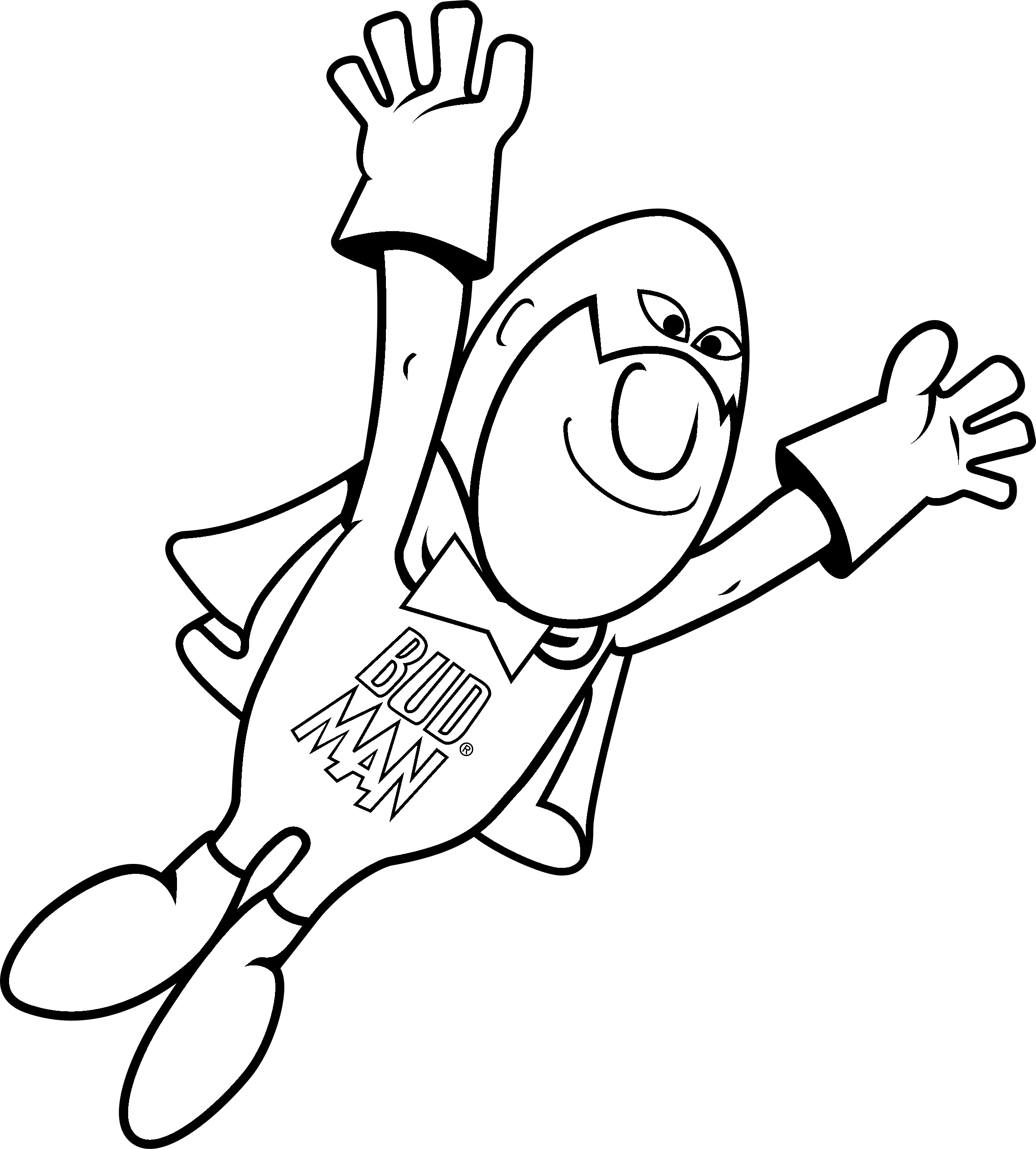 Download Bud Man Logo Black And White - Bud Man Black And White ...