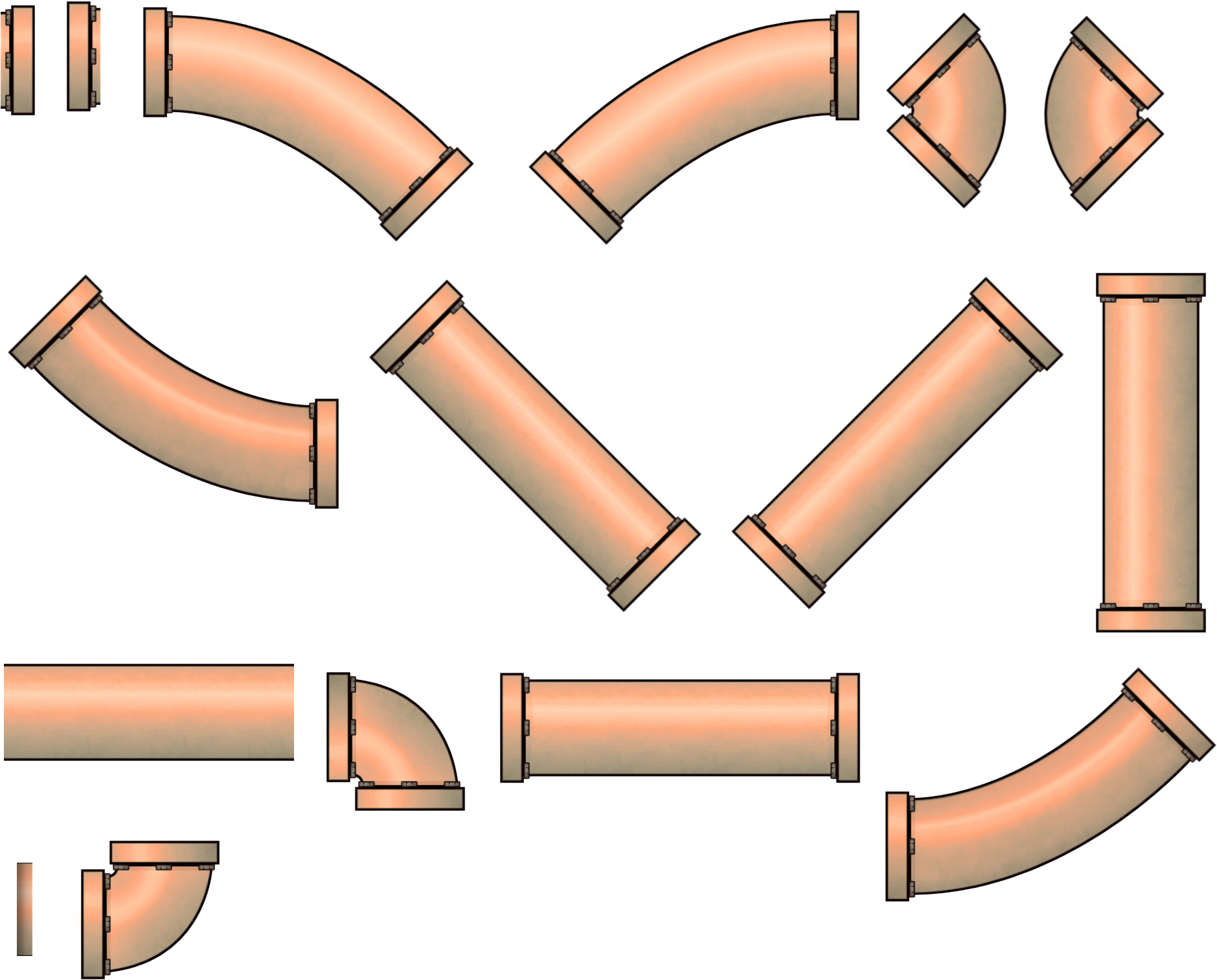 Download Pipe Clipart Copper Pipe - Pipe Sprite Sheet - ClipartKey