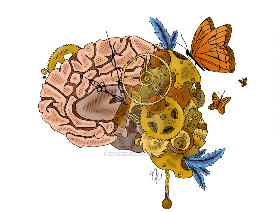 Download Drawing Steampunk Brain - Illustration - ClipartKey