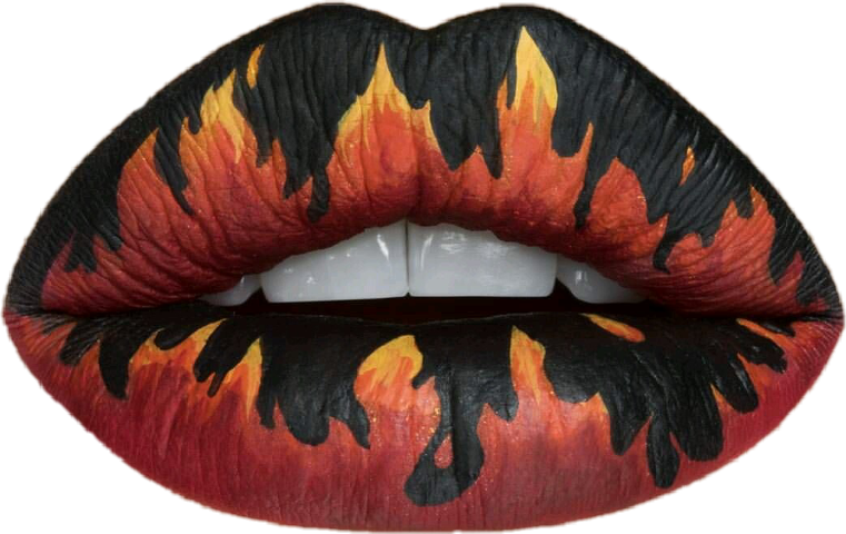 Download Flame Fire Burn Lip Makup - Fire Lips - ClipartKey