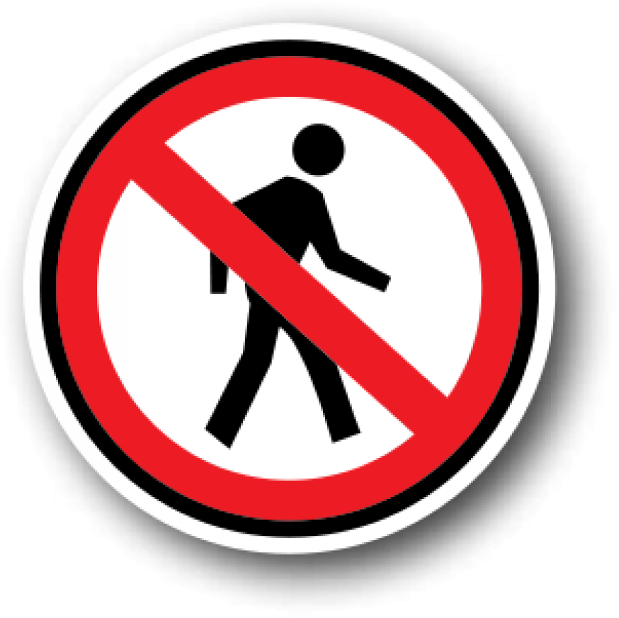 Download Health And Safety Signs - No Crossing Sign - ClipartKey
