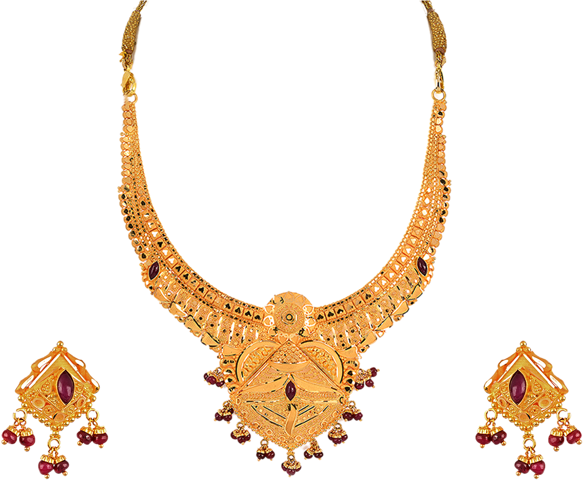 Download Necklace Earring Orra Jewellery Gold - Necklace - ClipartKey