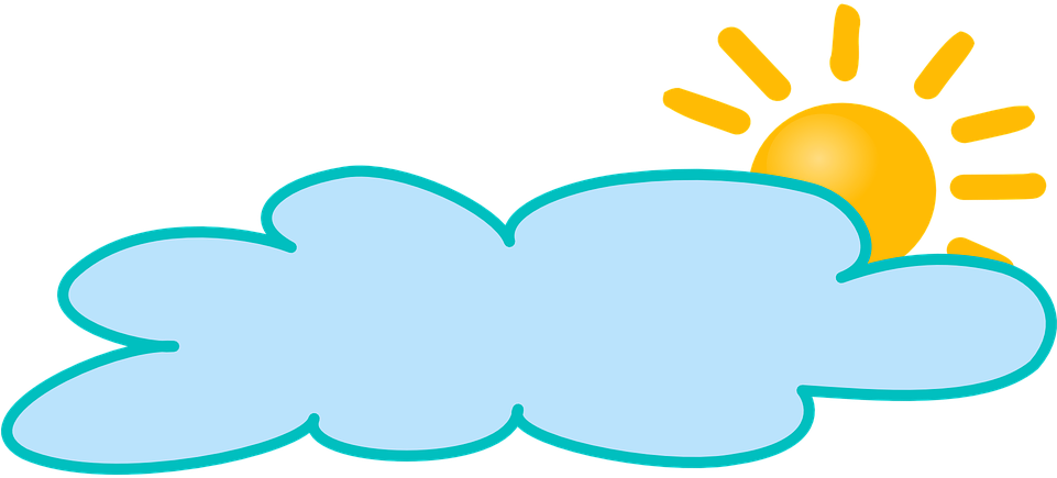 Download Transparent Sun And Clouds Clipart - Cloudy Weather - ClipartKey