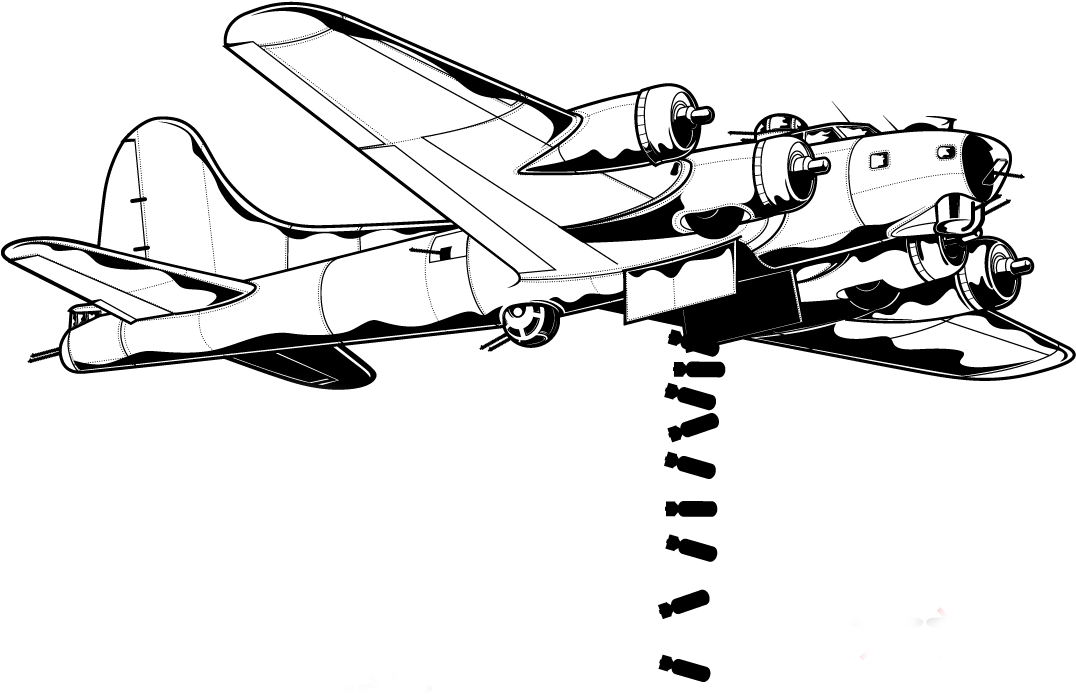 Download Img - Airplane Dropping Bomb Drawing - ClipartKey