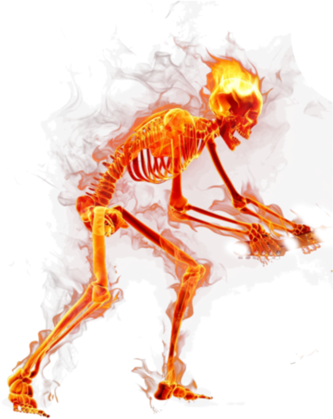 Download #skeleton , #fire , #freetoedit - Skeleton On Fire Clipart ...