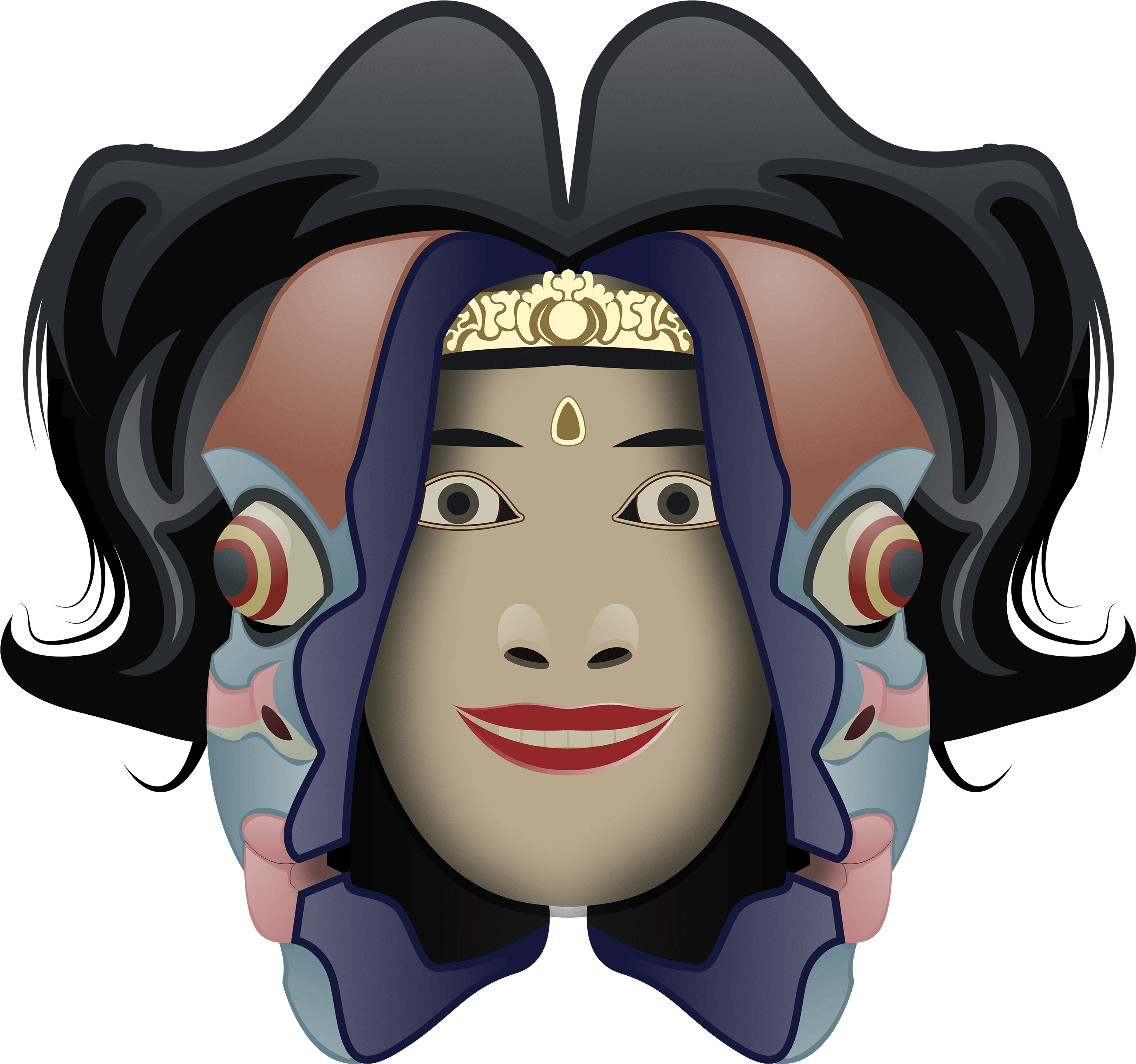 Download Bali Transformation Mask - Cartoon - ClipartKey